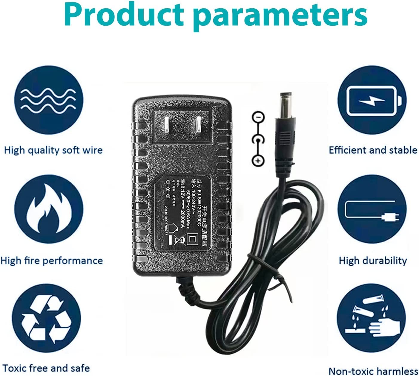 12V DC Adapter Power Cord fit for Theragun Liv, ONN 16” 20" 30" 37" ONN Sound Bar Speaker, ONB18SB001, Onn 22" 100002487 24" ONA18HO015 100002480 Monitor Charger Replacement