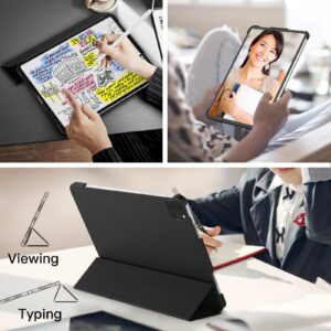 JETech Case for iPad Pro 11-Inch 2022/2021/2020/2018 Model (4th/3rd/2nd/1st Generation), Protective Hard Back Shell Soft-Touch Tablet Stand Cover, Auto Wake/Sleep (Black)