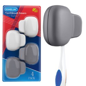 toothbrush covers caps family pack:tooth brush coveres travel case protector plastic clip for household travel, fits electronic and manual toothbrushes for adults kids (4pack)