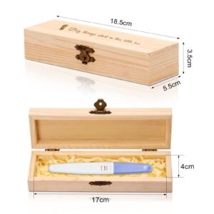 Personalized Wooden Pregnancy Test Keepsake Box,Sinseike Custom Name Baby Annouced Box (Personalized)