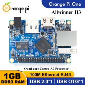 Orange Pi One Single Board Computer 1GB DDR3 AllWinner H3 Quad Core Run Android Ubuntu Debian (One(1GB)+Case+Power Supply)