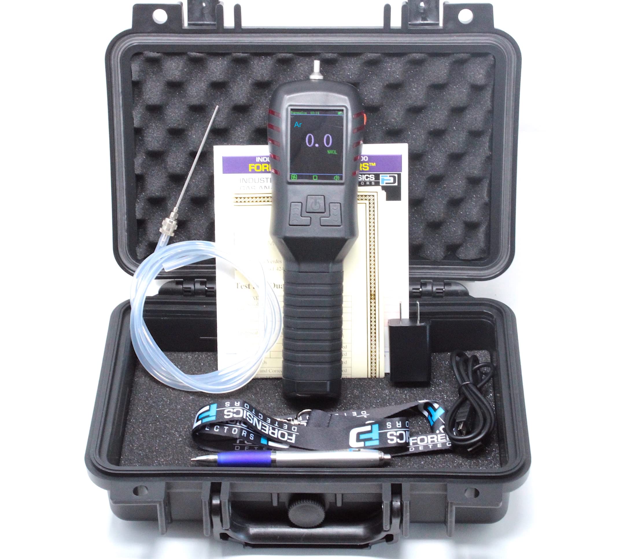 Argon Gas Analyzer | USA NIST Calibration | Built-in Pump & Probe | 0-100% with 0.1ppm Resolution | Leak Tester & Purity |