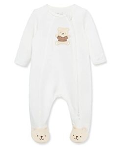 little me baby boys' gentle bear footie, newborn