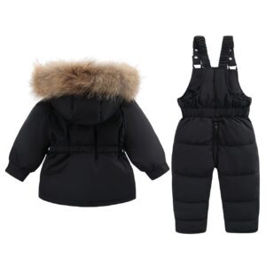 Mokitoni Toddler Boys Snowsuit Snow Bib Pant and Jacket Winter Coat Baby 2T Kids Clothes