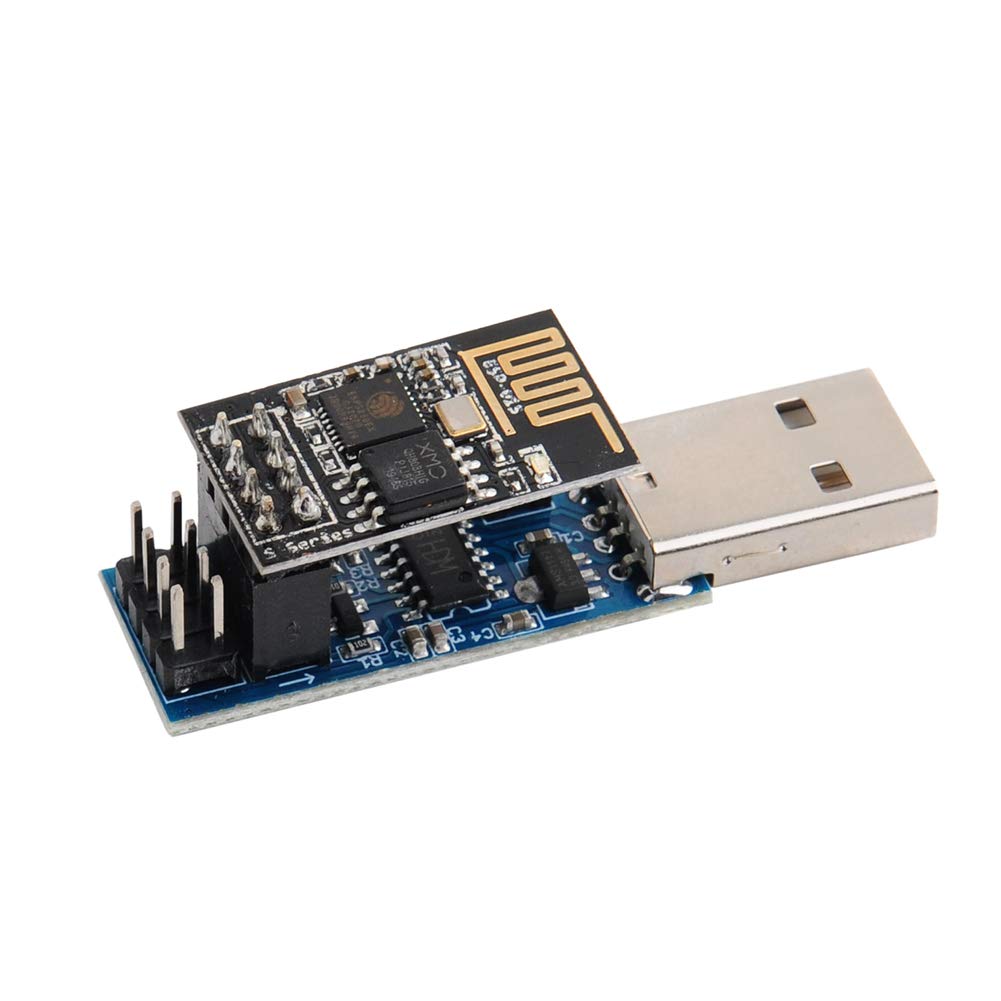 USB to ESP8266 CH340C ESP-01 ESP-01S Breakout Prog WiFi Programmer Downloader with Reset Auto-Download Circuit + 2.4G 3DBI Gain WiFi Antenna