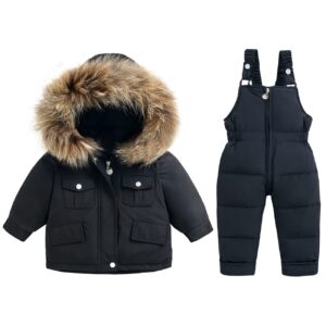 mokitoni toddler boys snowsuit snow bib pant and jacket winter coat baby 2t kids clothes