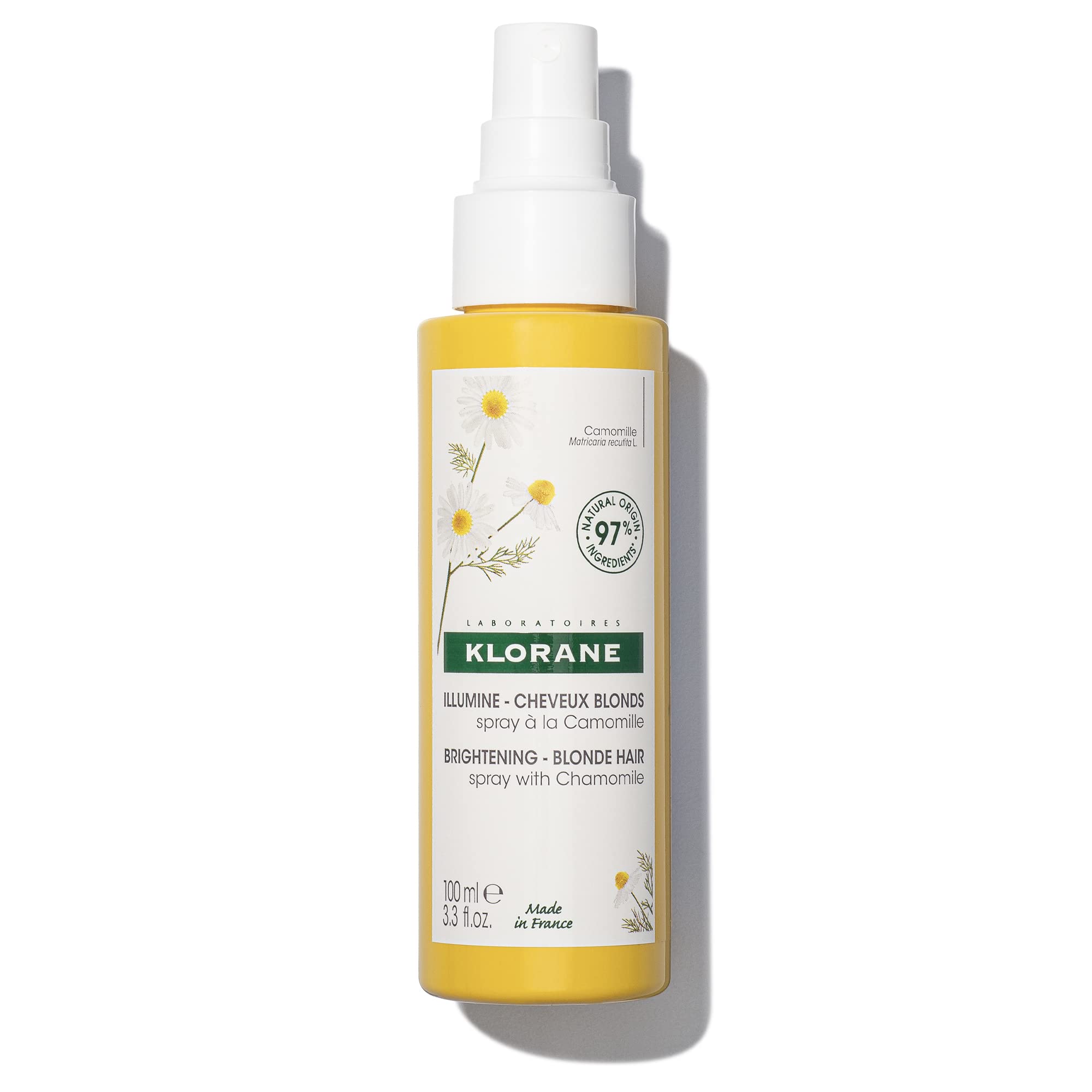 Klorane – Brightening Sun Lightening Spray with Chamomile – Enhances Highlights & Brightens Blonde Hair – Hydrogen Peroxide, Ammonia, Silicone, Paraben & Sulfate Free – 3.3 fl. oz.