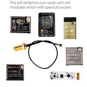 USB to ESP8266 CH340C ESP-01 ESP-01S Breakout Prog WiFi Programmer Downloader with Reset Auto-Download Circuit + 2.4G 3DBI Gain WiFi Antenna