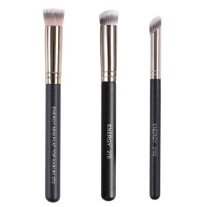 energy concealer brush set professional angle under eye concealer brushes flat top perfect for eye concealer foundation blending liquid cream or flawless powder cosmetics buffing stippling