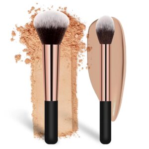 makeup brushes banidy powder foundation brush flawless powder brush set with highlighter brush blush brush with wooden handle perfect for blending, buffing liquid, powder, foundation, cream, concealer