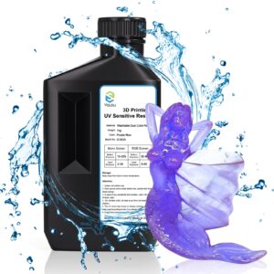 yousu 3d printer resin uth nebula, water washable resin dual color 3d printer uv-resin rapid lcd uv-curing resin 405nm photopolymer resin for lcd 3d printer 1000g, purple blue color.