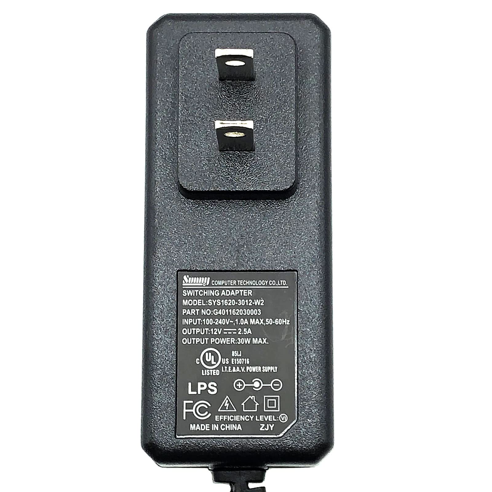 30W AC Adapter SYS1620-3012-W2 12V 2.5A Power Supply G401162030003