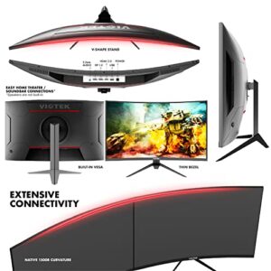 Viotek GNV32DBE 32-Inch Curved Gaming Monitor | 2560x1440p QHD | 165Hz | 120% sRGB | FreeSync/G-Sync | 2X DP, 1x HDMI 2.0 | 3 Years Zero Dead Pixels