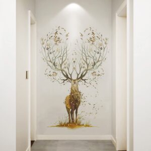 Animal Self Adhesive Wall Stickers for Art Decor DIY Living Room Background Kids Bedroom Boys & Girls Home Wall Decals(Deer)