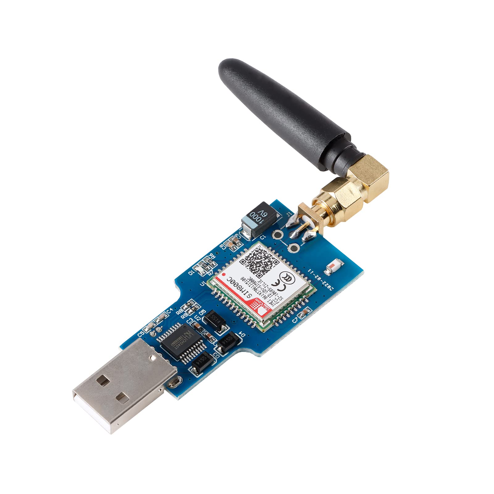 EC Buying SIM800C USB to GSM Module Quad-Band GSM/GPRS Wireless Module Integrated USB to Serial Chip GSM/GPRS 850/900/1800/1900MHz Support 2G/3G/4G Micro SIM Card/Bluetooth/SMS Data Transmission