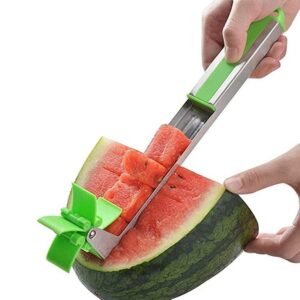 watermelon windmill cutter - slice a watermelon in seconds, 304 stainless steel fruit slicer pro knife - kitchen gadgets tools 10