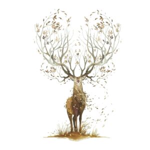 animal self adhesive wall stickers for art decor diy living room background kids bedroom boys & girls home wall decals(deer)