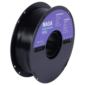 naga petg filament 1.75mm, durable petg 3d printer filament, 1kg spool(2.2lbs), dimensional accuracy +/- 0.02 mm, black