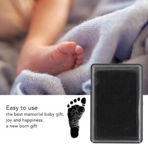 TOPINCN Baby Footprint Ink Pad, Ink Pad for Baby Footprint Baby Handprint Ink Pad with Paper Print Pad Create Impressive Keepsake Stamp Baby Shower Registry Gift(Black Ink)