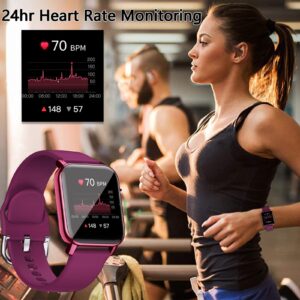 Smart Watches for Women, Smart Watch for Iphones Compatible, Android Smart Watches Women,1.4 Inches Full Touch Screen with Ip68 Waterproof Fitness Tracker With Heart Rate,Sleep Monitor, Purple