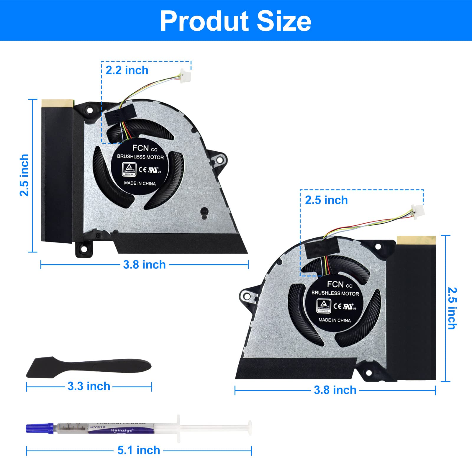 2Pack New Replacement Laptop CPU+GPU Cooling Fan for ASUS Rog Zephyrus G14 GA401 GA401I GA401IV GA401IU GA401IH GA401II DFSCK22105182H FMBB DFSCK22115181H FMBC 12V 1A Fan w/ 2 Repair Tools