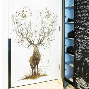 Animal Self Adhesive Wall Stickers for Art Decor DIY Living Room Background Kids Bedroom Boys & Girls Home Wall Decals(Deer)