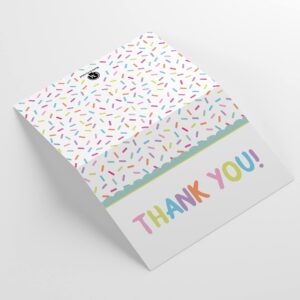 M Market On Mainstreet Sprinkle Thank You Cards for Baby Sprinkles/Baby Showers, Includes White Envelopes, 25 count