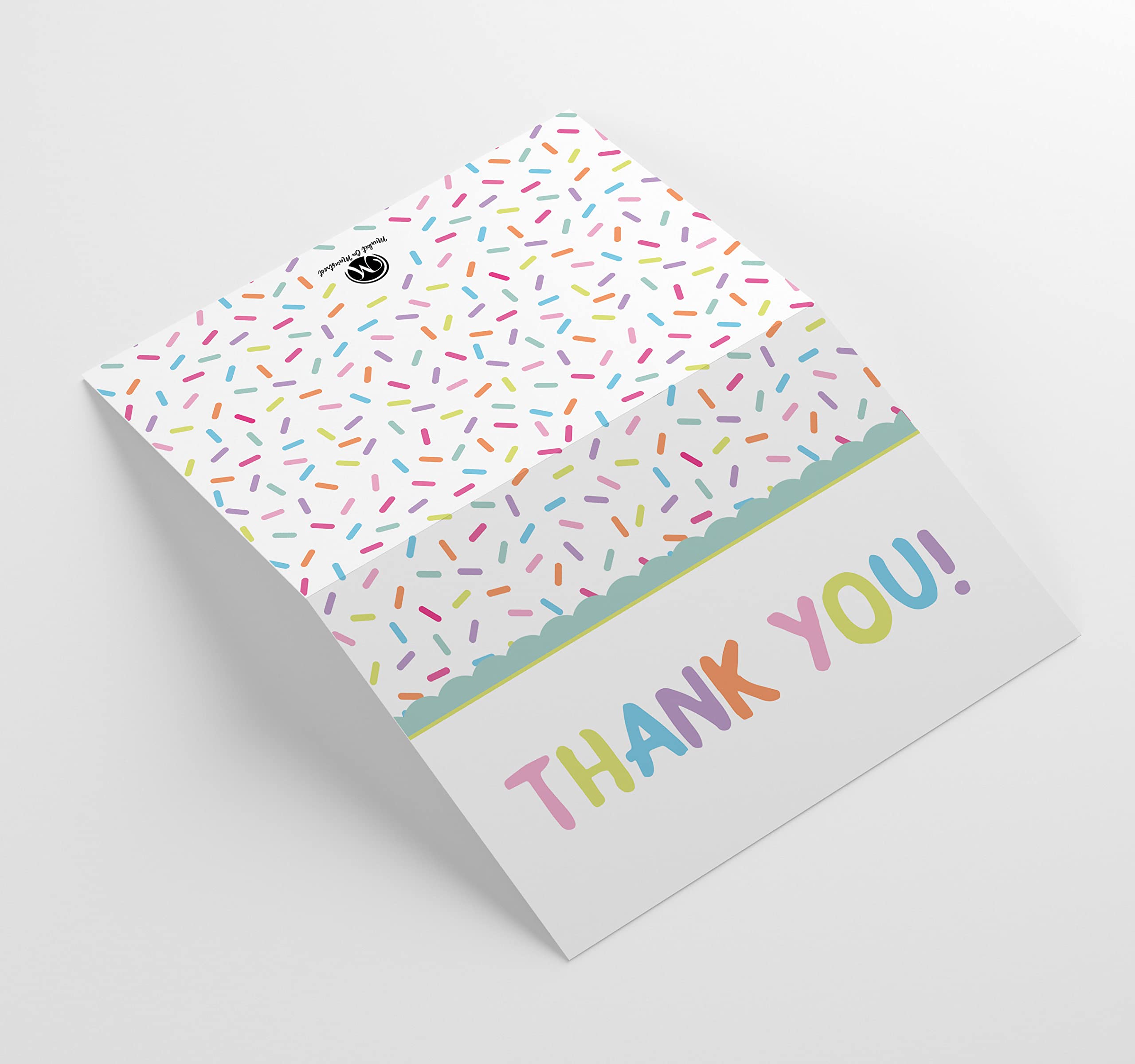 M Market On Mainstreet Sprinkle Thank You Cards for Baby Sprinkles/Baby Showers, Includes White Envelopes, 25 count