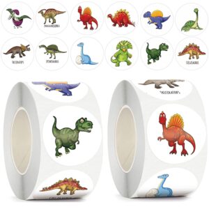 1000pcs round dinosaur stickers for kids teacher reward stickers school supplies animal incentive roll sticker potty training stickers for school classroom home