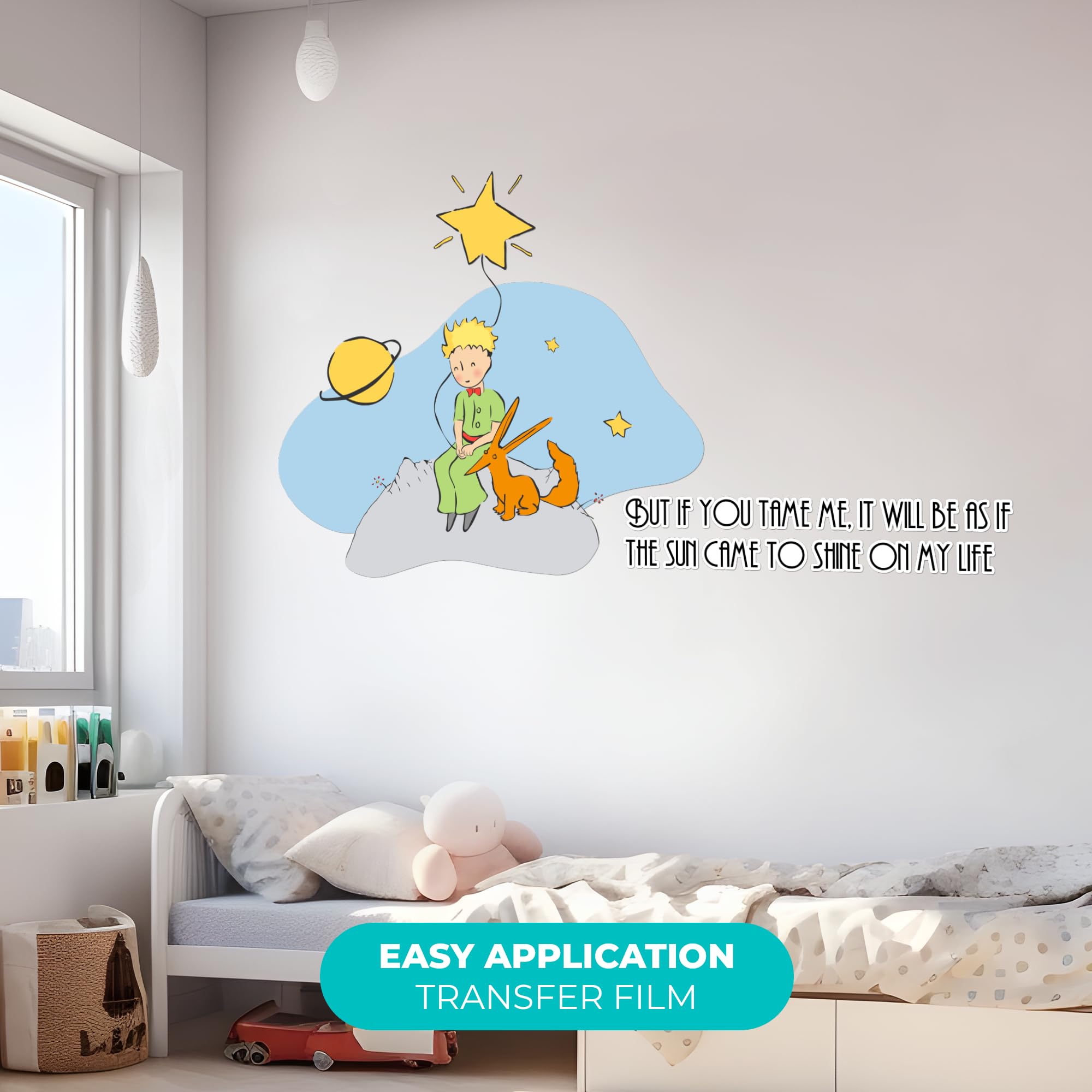 EGD The Little Prince & Fox Kids Wall Decor | EGD X The Little Prince Series | Wall Decals | Wall Decal for Baby Girl & Boy | The Little Prince Gifts | Multiple Sizes Options (Wide 40"x 22" Height)