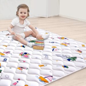 Vibe bear Baby Foam Play Mat, 50x50 Inches Baby Crawling Mat, Thicken One-Piece Baby Playmat, Non Slip Washable Baby Play Mat for Playing, Soft Floor Mat for Babies, Infants, Toddlers