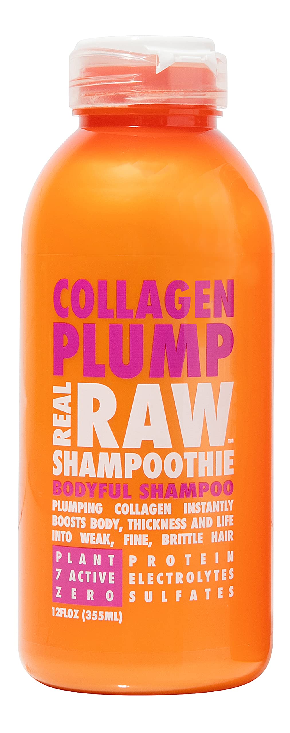 Real Raw Collagen Shampoo - Strengthen & Repair - No Water 100% Pure Aloe Juice & Coconut Water - Sulfate & Paraben Free, 12.0 Ounce, 1