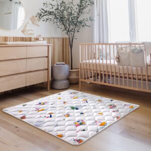 Vibe bear Baby Foam Play Mat, 50x50 Inches Baby Crawling Mat, Thicken One-Piece Baby Playmat, Non Slip Washable Baby Play Mat for Playing, Soft Floor Mat for Babies, Infants, Toddlers