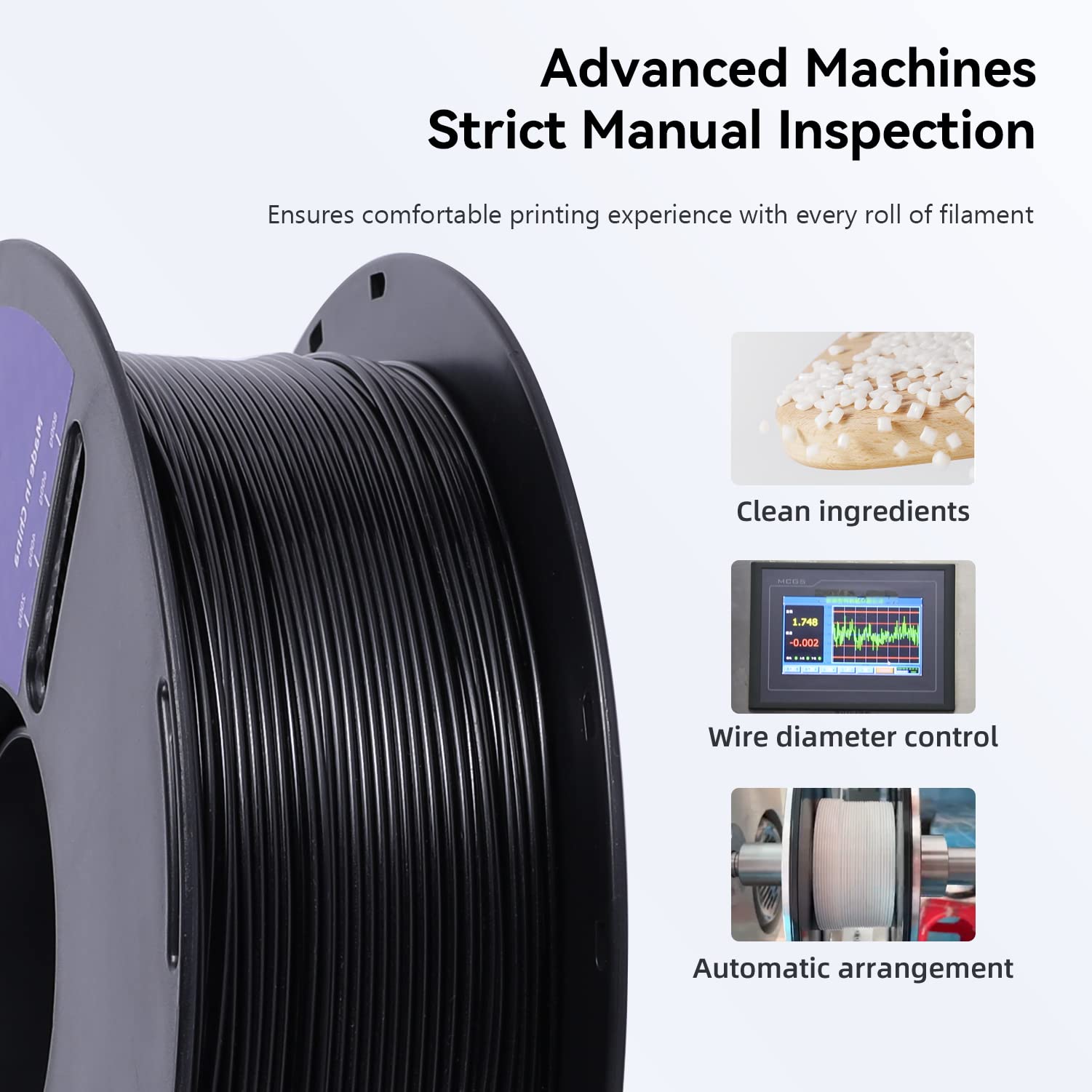 NAGA PETG Filament 1.75mm, Durable PETG 3D Printer Filament, 1kg Spool(2.2lbs), Dimensional Accuracy +/- 0.02 mm, Black