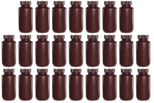 luerflex 250ml 8oz amber wide mouth pp plastic reagent bottles with caps pack of 25