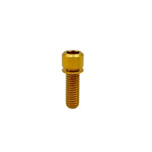 RISON Titanium M5 x 18mm Bicycle Screws Allen Hex Socket Head Bike Bolts Gold Bolts with Washer 5PCS