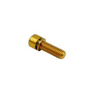 RISON Titanium M5 x 18mm Bicycle Screws Allen Hex Socket Head Bike Bolts Gold Bolts with Washer 5PCS