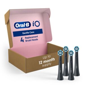 oral-b io series gentle care electric toothbrush replacement brush heads for an oral-b electric toothbrush, 4 count, black