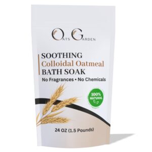 soothing oatmeal bath soak - 100% natural - eczema, psoriasis, diaper rash, skin irritations 24 oz - oats garden