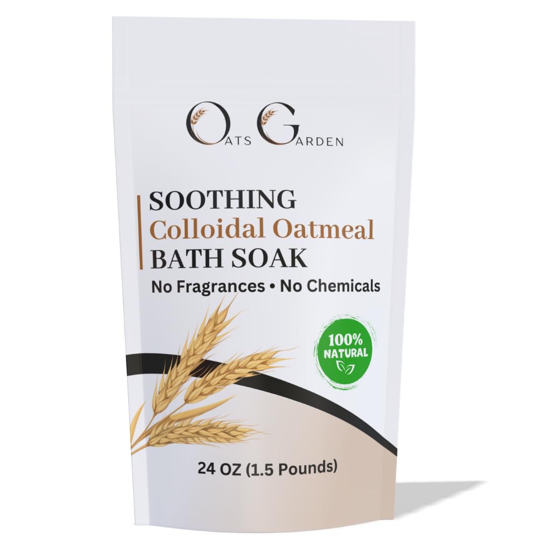 Soothing Oatmeal Bath Soak - 100% Natural - Eczema, Psoriasis, Diaper Rash, Skin Irritations 24 oz - Oats Garden