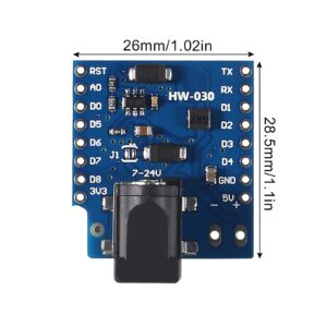 QCCAN 5pcs 7-24v DC Power Shield V1.1.0 Board for WEMOS Mini D1 Development Board DC Power Supply Screen Module