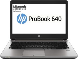 hp probook 640 g1 14"" laptop, intel core i5, 8gb ram, 128gb ssd, win10 home, black (renewed)