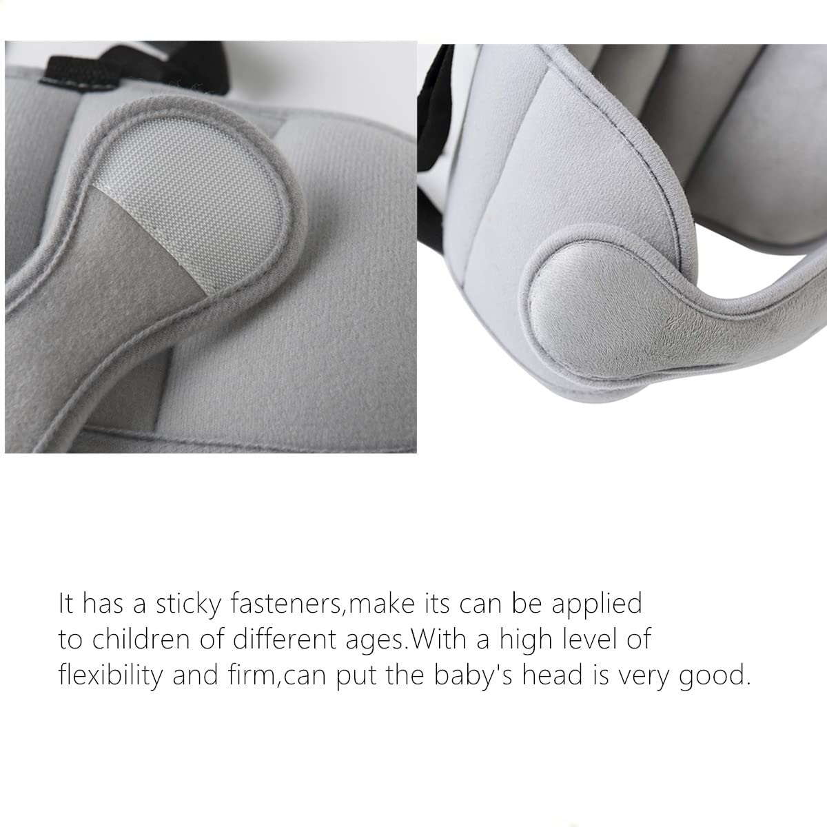 RUITASA Car Seat Head Support Band, Safety Car Seat Neck Relief, Adjustable Child Car Seat, Infants and Baby Head Support(Gray)