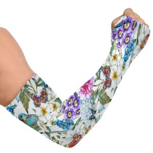 junzan gardening arm sleeves farm sun protection cooling sleeves for women men with thumb hole floral flowers