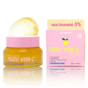 lalarecipe yuzu vitamin c face cream | skin brightening cream for face w/niacinamide | glow boosting hydrating face moisturizer face cream for dark spots | daily moisturizer for face (1.69 fl oz)