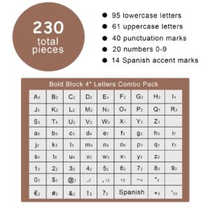 230pcs Letters Combo Pack Set Home Sweet Classroom Alphabet Letters Numbers Bulletin Board Block Decor Accents Cutouts for Students Kids