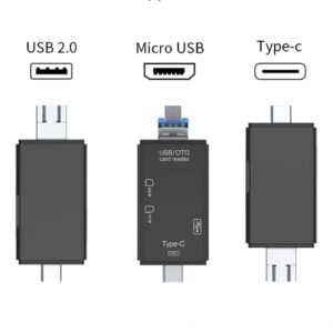 Storage Expansion Compatible with Fire TV Stick, Samsung, SD Card Reader File Transfer Kit for Firesticks, Media Devices, Gaming Systems, 3 in 1 Card Reader for SD Card, Micro SD (OTG Cable Included)