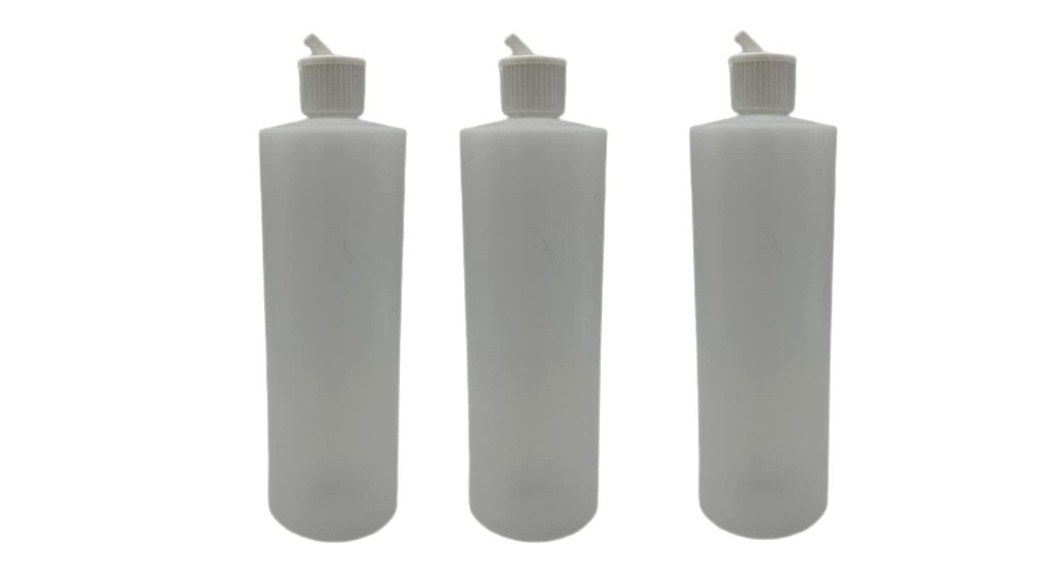 Natural Farms 8 oz Plastic Flip Top Pour Spout Bottles - 3 Pack - for Essential Oils, Perfumes, Lotions