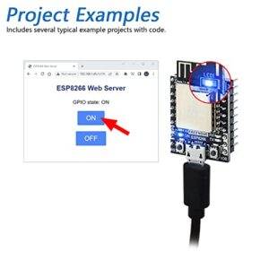 FREENOVE ESP8266 Development Board (2 Pack) (Compatible with Arduino IDE), ESP-12S Onboard Wi-Fi, MicroPython C Code, Detailed Tutorial, Example Projects