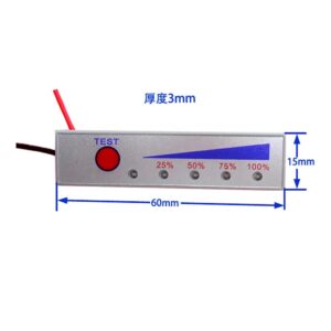 3PCS 1S Li-Ion Battery Percentage Indicator Board Battery Indication Module for LED Voltage Display（White） Red